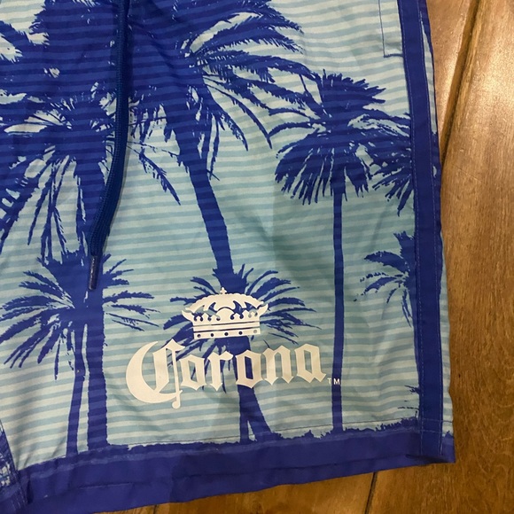 Corona | Swim | Corona Extra Blue Beach Palm Trees Mesh Lined Board ...